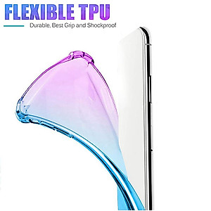 Gufuwo Case for Galaxy A02/A04/A13, Cute Girls Gradient Slim Anti Scratch Soft TPU Phone Cover, Shockproof Protective Case for Samsung Galaxy A04 4G (Purple/Blue)