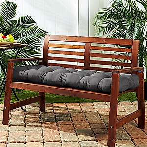 Waterproof Outdoor Bench Cushion, 51"x20", Swing Cushion Patio Furniture Cushions 3 Seater, for Garden Patio Furniture Lounger Bench (Dark Grey)