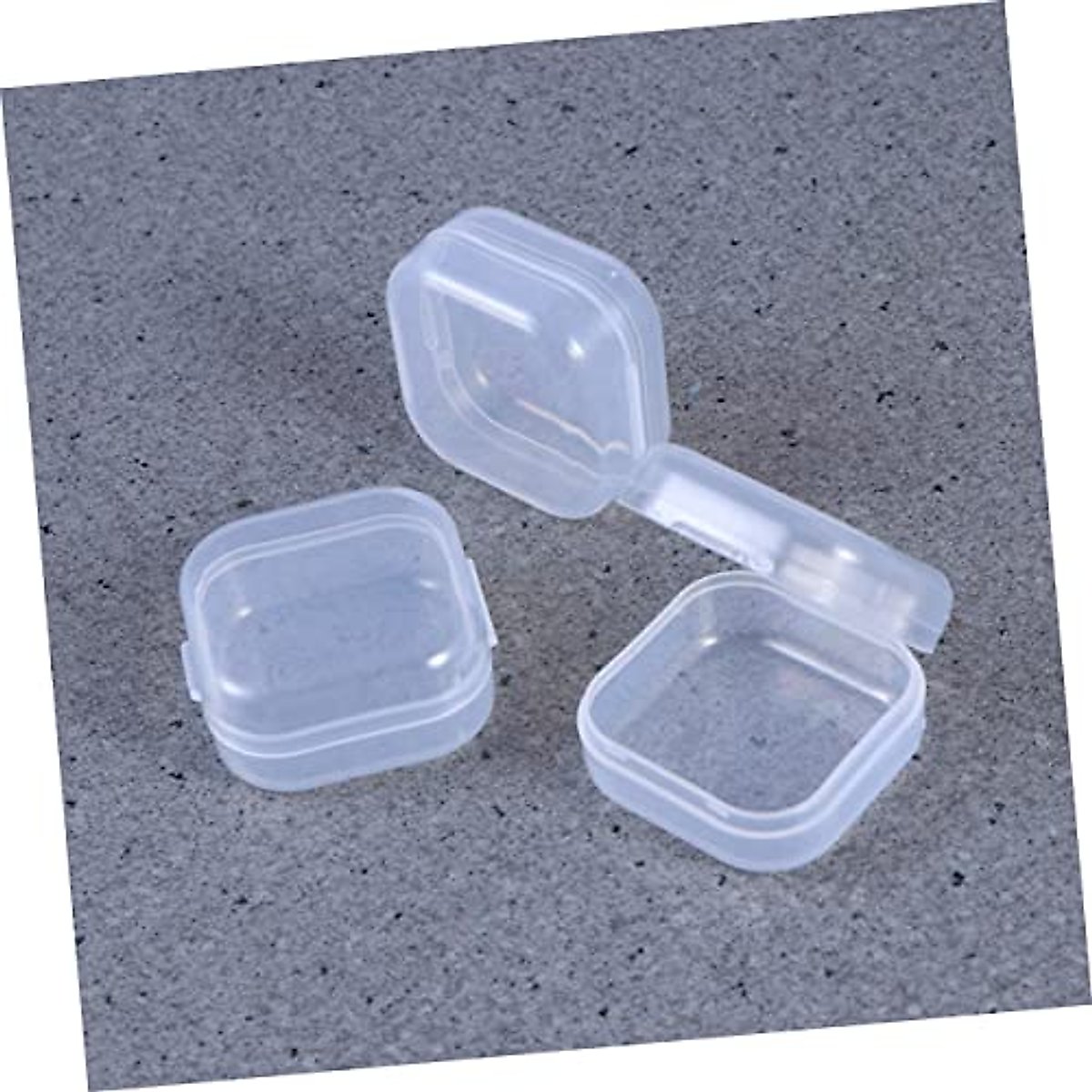 CLISPEED Transparent Plastic Box 192 pcs Plastic Containers Beads Display Bead Hinged Case Storage Lids Multipurpose Jewelry Square Clear Rectangular with S Beads Storage Containers Box