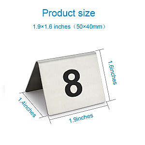 WEJUANR Table Numbers Stainless Steel, 1-25/50/100 Double Side Table Number Cards, Restaurant Seating Metal Stackable Table Numbers, Wedding Anniversary Events Party Supplies (Size : 1 to 100)