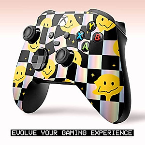 Crazy Melt Smile Faces Customised Wireless Controller for Xbox by BCB. Original Xbox Controller Compatible with Xbox One / Series X & S Console. Customized with Water Transfer Printing (Not a Skin)