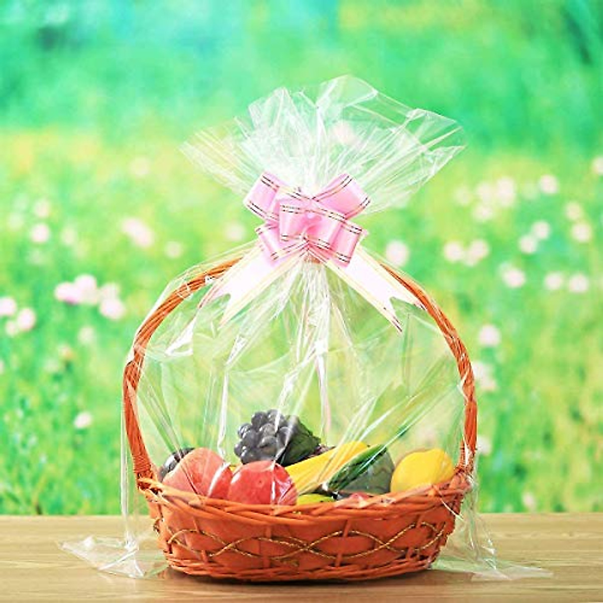 JOYIT 100 ft Clear Cellophane Wrap Roll (31.5 in x 100 ft) - 3 Mil Thicken Cellophane Roll, Clear Cellophane Bags Large, Clear Wrapping Paper for Flower Gift Baskets Wrap (31.5" fold into 16")