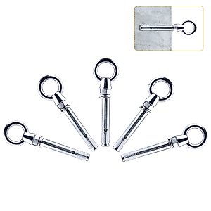 5 PCS M8 Expansion Eyebolt Bolt, Heavy Duty 304 Stainless Steel Eye Ring Screw Fastener for Wall Concrete Brick Anchor