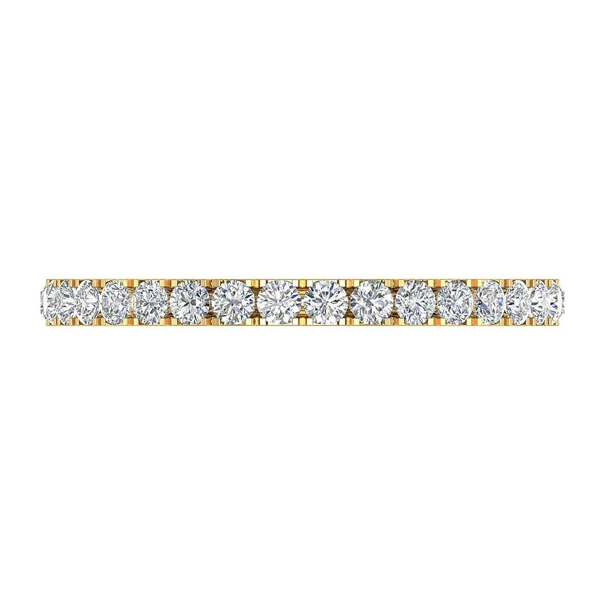 1/2 Carat Diamond 3/4 Eternity Wedding Band Ring in 14K Yellow Gold (Ring Size 7) (I1-I2 Clarity)