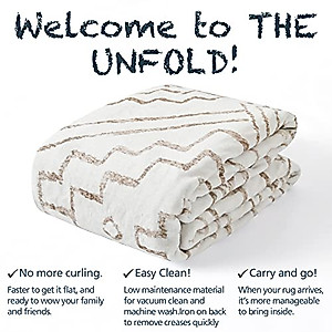 jinchan Runner Rug 2x6 Area Rug Hallway Moroccan Rug Taupe Foldable Thin Rug Modern Geometric Accent Rug Contemporary Soft Rug Indoor Non Slip Gray Carpet Kitchen Living Room Bedroom Dining Room