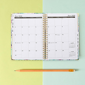 Kisangel 2024 Planner Notebook Calendar Schedule Notepad Spiral Binding Note Book Productivity Organizer for Home Classroom Office Supplies 2024.1-12