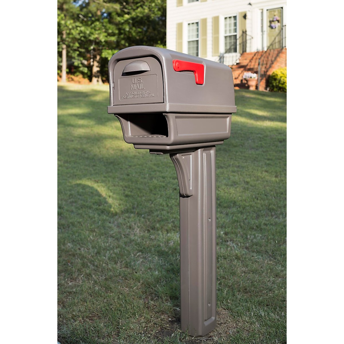 Architectural Mailboxes Gentry Plastic, Dual Access, Mailbox and Post Kit, GGC1M00AM, Mocha, Large Capacity