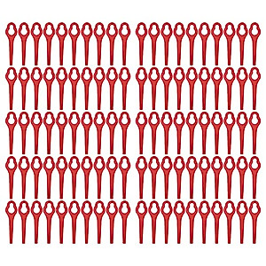 WALFRONT 100Pcs Plastic Cutter Blades Replacement for Stihl Polycut 2‑2 Garden Lawn Mower Trimmer Grass Cutter Tool Plastic Blades Accessories