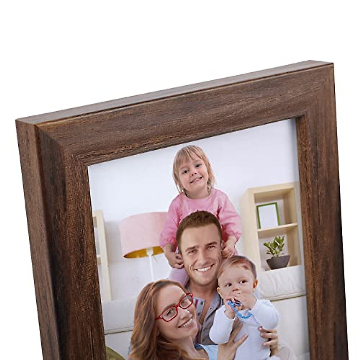 Giftgarden 4x6 Picture Frame Brown Set of 12, Multi Rustic Walnut Wood-Color 4 by 6 Photo Frames Bulk for Wall or Tabletop Display