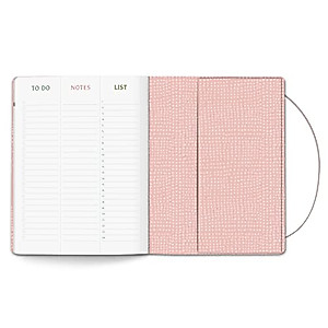 Orange Circle Studio Just Right 2022-2023 Monthly Planner - 17-Month Organizer with Full-Color Monthly Views, Storage Pocket & Elastic Closure - Lemon Tree