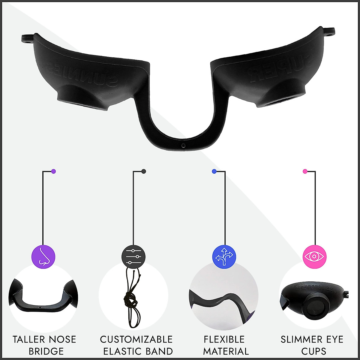 Super Sunnies Evo Flex Flexible UV Eye Protection, FDA Compliant Individual Tanning Bed Goggles, Random Color, 1 Count