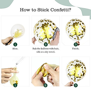 Balloons Garland Arch Kit Gold and Green, 18/12/10/5 inch Green Metal Gold Latex Balloon Set with Gold Confetti Balloons for Graduation Baby Shower Wedding Birthday Anniversary Bachelorette Supplies