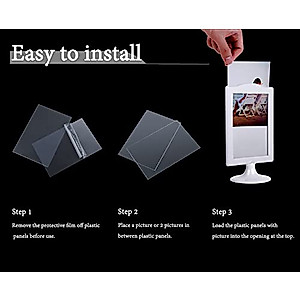 Myraculo Double Sided Standing Picture Frames 4x6 2 Side Frame Pedestal Picture Frames Bulk Plastic White Photo frames Set for Display (10 pack)