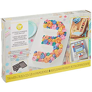 Wilton Letters and Numbers Adjustable Non-Stick Cake Pan Set, 10-Piece Set, Steel