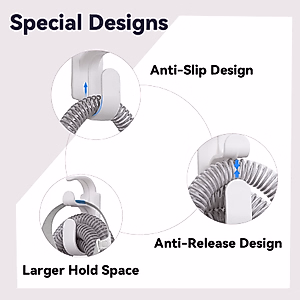 coceyese 2Pcs CPAP Mask Hose Holder Hanger with Anti Unhook Feature, CPAP Hose Hanger Tubing Organizer&CPAP Headband Hook Combined for Keeping Tube from Leakage and Intertwine