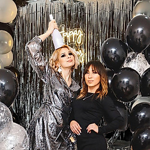 EUFARS 4 Pack Silver Fringe Backdrop Curtain - Silver Streamers for Birthday Party Backdrop, Silver Backdrop for Graduation Decorations Class of 2024 Prom Disco Party Decorations