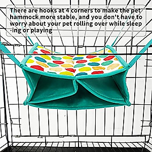 PINVNBY Hamster Hammock Warm Ferret Bed Cage Accessories Hanging Sugar Glider Bunkbed Swinging Bedding Cage Toy Cage Chinchilla Double-Layer Hideout for Rat Squirrel Parrot Kitten