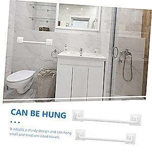 BUGUUYO 2pcs Nail Towel Rack Towel Holder Self-Adhesive Towel Rack Pcs Towel Rack Home Towel Rack Household Towel Rack Towel Storage Rack Bathroom Kitchen Towel Rack Pp White