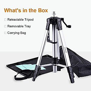 Nelhalt Projector Stand, 17 to 48 inch Adjustable Height, Foldable Aluminum Alloy Tripod Stand with Mouse Pad and Ball Head for Laptop Computer DJ Equipment Holder(Silver)