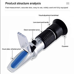 PODEC 3-in-1 Refractometer Honey, Honey Moisture Tester, 10-33% for Measuring Honey Moisture, 1. 5 Times The Clarity & Clear and Accurate Reading, for Honey, Bee Keeping Supplies