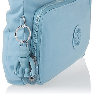 Kipling womens Women's Myrte Crossbody Handbag, Convertible Metallic Purse, Nylon Clutch Waist Handbag, Blue Mist, 9.5 L X 5.75 H X 1.75 D US