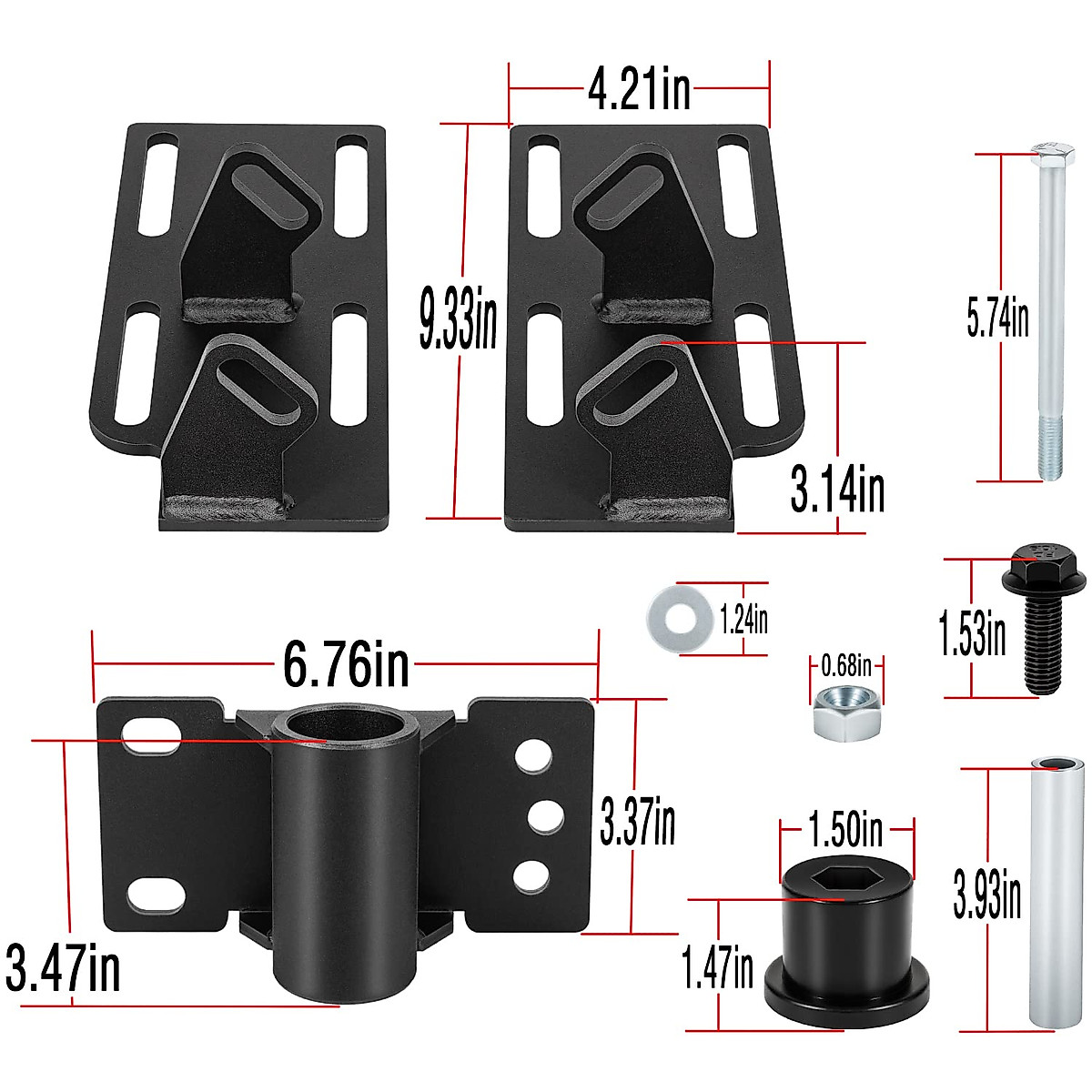 E-cowlboy LS Conversion Engine Swap Mounts,Compatible with 1988-1999 GM C10 K5 2WD Pick Up Suburban Blazer LS1 LS2 LS3 LS6 LSX LQ4 LQ9 4.8 5.3 6.0 6.2 ,Frame Adjustable
