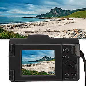 Digital Camera, 1080P 16MP HD Flip 2.4in TFT Screen 1/4 Thread Hole Video Camera 16X Digital Zoom Self Timer Smile Shoot Motion Detection Vlogging Camera for Travel, Weddings