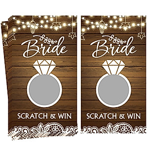 60 Sheets Rustic Bridal Shower Scratch off Game Wedding Games, Bridal Shower Scratch off Cards, Scratch off Winner Tickets Lottery Raffle Tickets Wedding Shower Ideas for Guest Party Favors Prize Gift