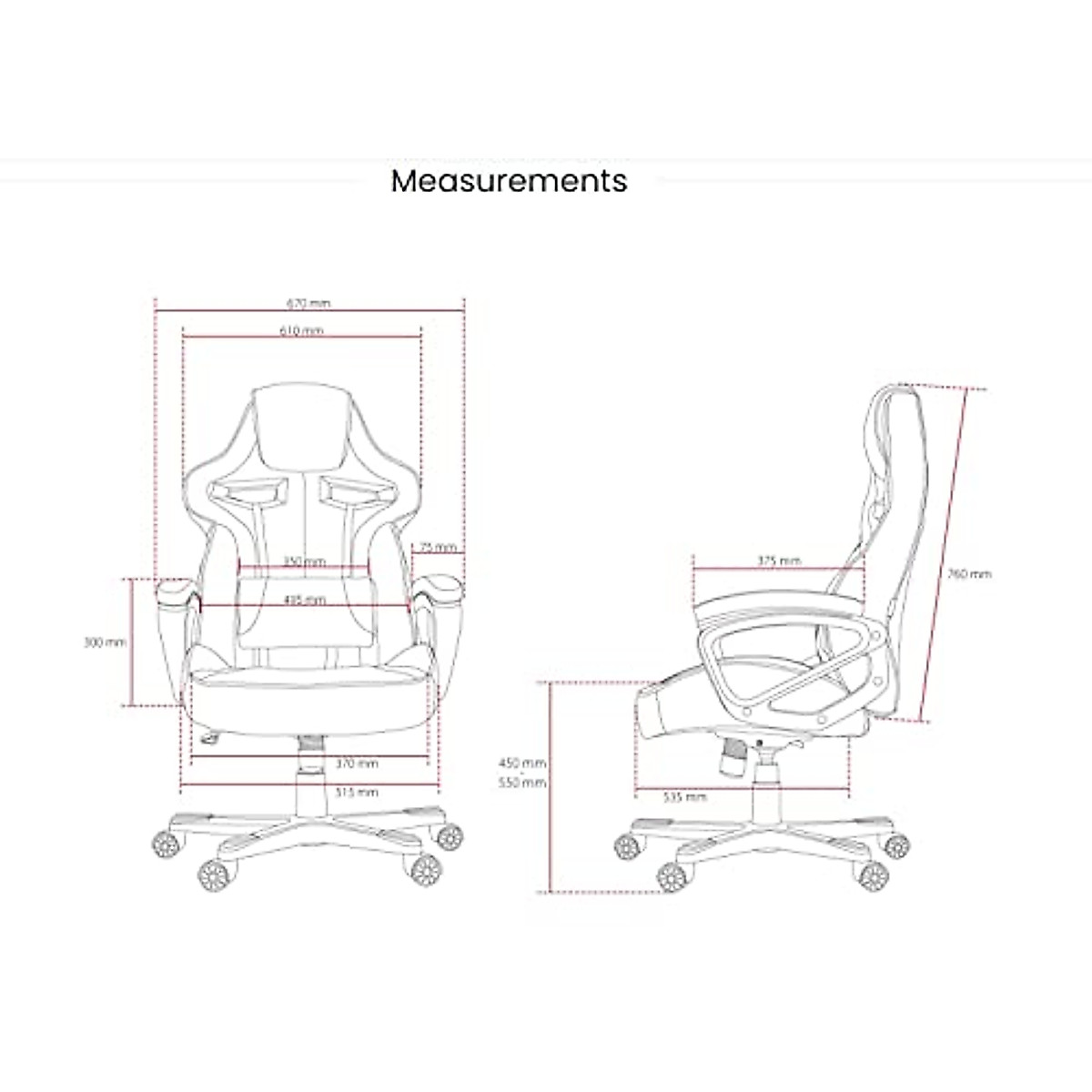 Arozzi - Milano Ergonomic Computer Gaming/Office Chair with Swivel, Tilt, Rocker, Adjustable Height and Adjustable Lumbar Support - Red