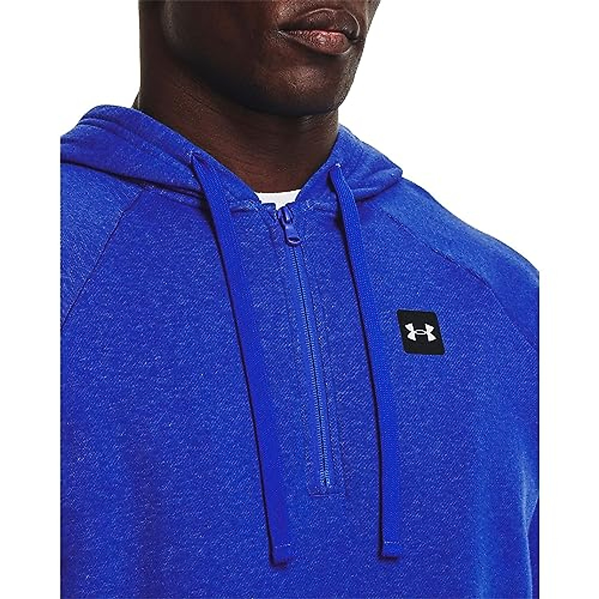 Under Armour Mens Rival Fleece 1/2 Zip Hoodie, (486) Versa Blue Light Heather / / Onyx White, XX-Large