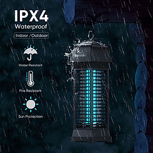 Bug Zapper for Outdoor and Indoor, ROCK 4000V Mosquito Zapper Killer, Waterproof Insect Fly Trap for Home Backyard Garden Patio