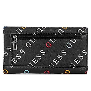 GUESS Women's Logo Print Wallet Clutch Bag - Black Multi
