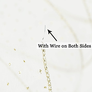 MEEDEE White Gold Wired Ribbon - 2.5 Inch Glitter Polka Dot Christmas Ribbon, 25 Yards for Tree, Wreath, Bow Making