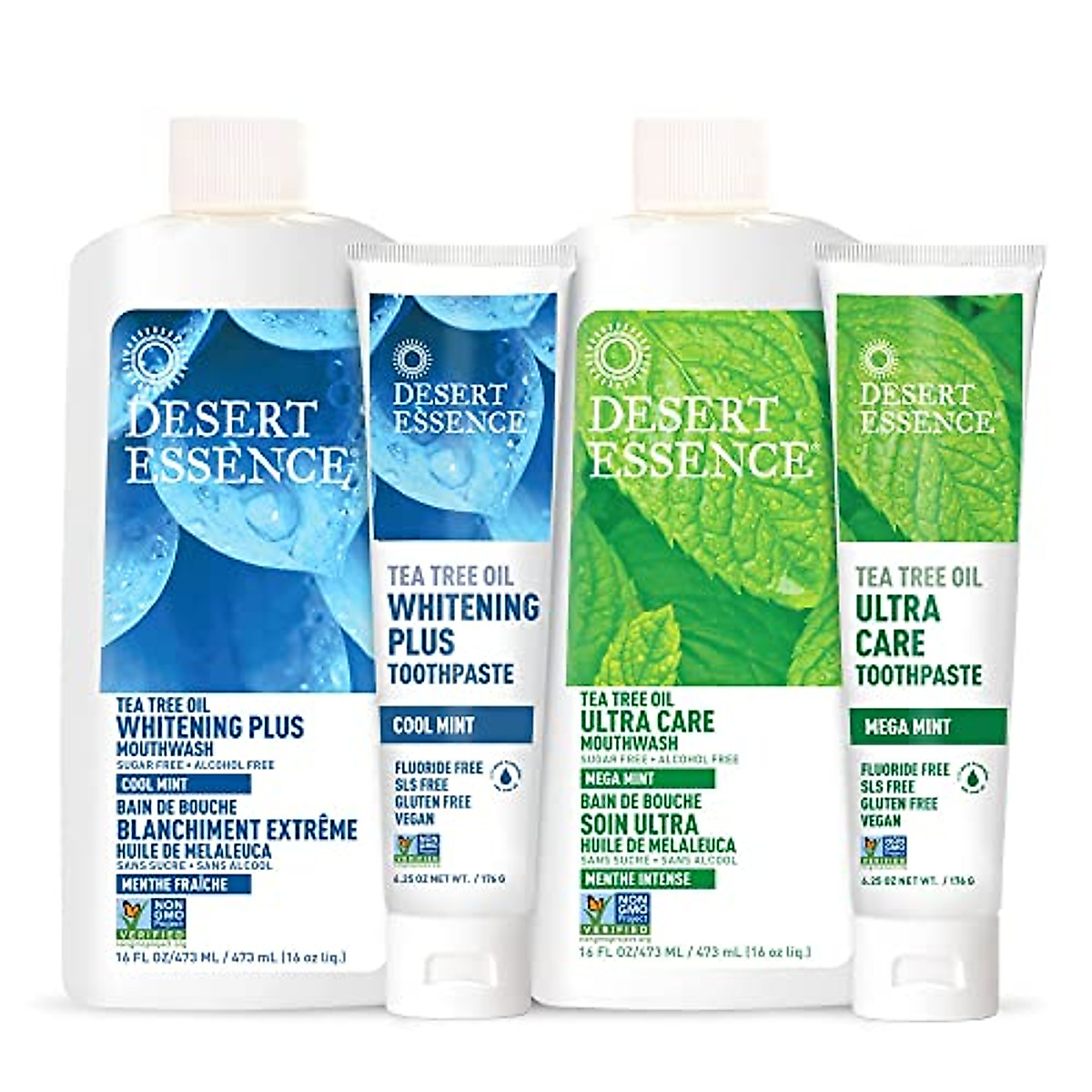 Desert Essence Natural Tea Tree Oil Whitening Plus Toothpaste - Cool Mint - 6.25 Oz - Antiseptic Tea Tree Oil - Zinc Citrate - Baking Soda - Freshens Breath - Reduced Plaque - Fluoride & Gluten Free