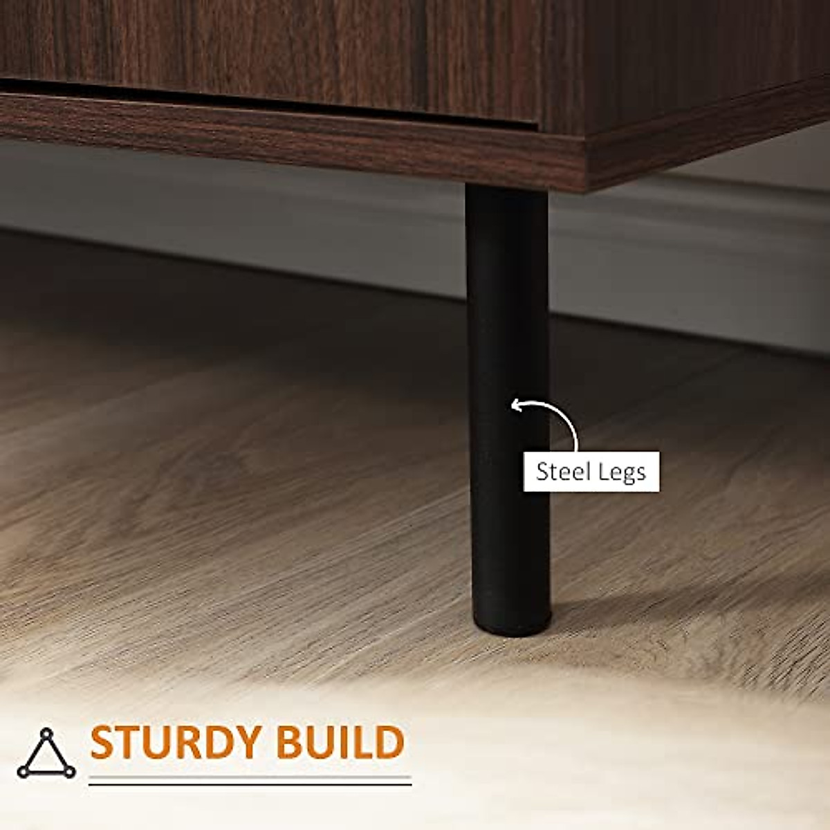 HOMCOM Sideboard Buffet Cabinet, Kitchen Cabinet with 2 Cupboards, 3 Drawers and Adjustable Shelves, Coffee Bar Cabinet for Living Room, Entryway, Brown