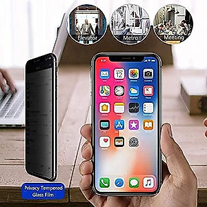 [2 Pack] Privacy Screen Protector for iPhone 11/XR, YMHML Tempered Glass Anti-Spy Bubble Free Case Friendly Easy Installation Film for iPhone 11/XR 6.1 Inch