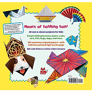 Origami for Kids: 20 Projects to Make Plus 100 Papers to Fold (Happy Fox Books) Fun and Creative Paperfolding Kit with Easy Fold Lines and Instructions for Bunnies, Crabs, Bugs, Dogs and More