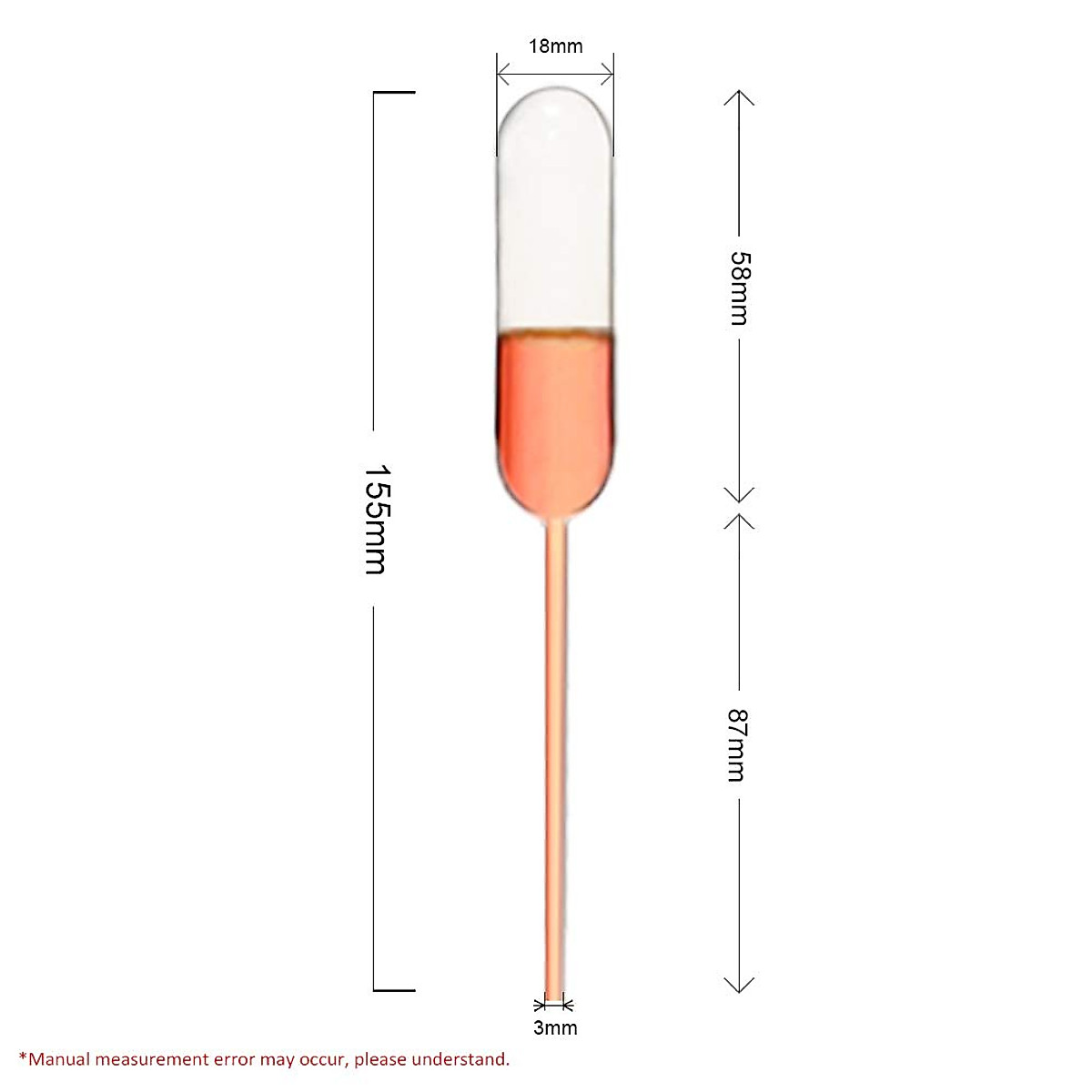 ULAB Scientific Transfer Pipette, Essential Oils Pipettes Vol.15ml, 155mm Long, LDPE Material,100pcs/bag, UTP1011