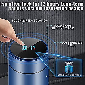 4 Pieces Smart Water Bottles with LED Temperature Display Tea Infuser Bottle Double Wall Insulated Water Flask Stainless Steel Water Bottle That Keeps Water Cold and Warm Leak Proof Vacuum Travel Mug