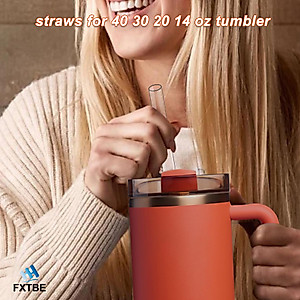 Straws for Stanley Cup, Straw for Stanley Cup 40 OZ, Replacement Straw for Stanley 40oz Tumbler, Tritan Straws with Straw Cleaner, 6Pack