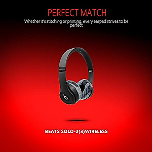 Professional Beats Headphones Replacement Earpads, Ftis Beats Solo 3 Wireless, Beats Solo 2, Grey Pattern Fabric and Memory Foam, by Krone Kalpasmos