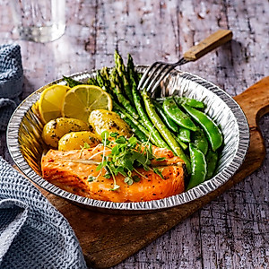 NoCry Premium Disposable Pie Pans (50 Pack) - Foil Aluminum Pie Pans 9 Inch or Disposable Pie Tins for Baking Delicious Pies or Crispy Pie Crusts