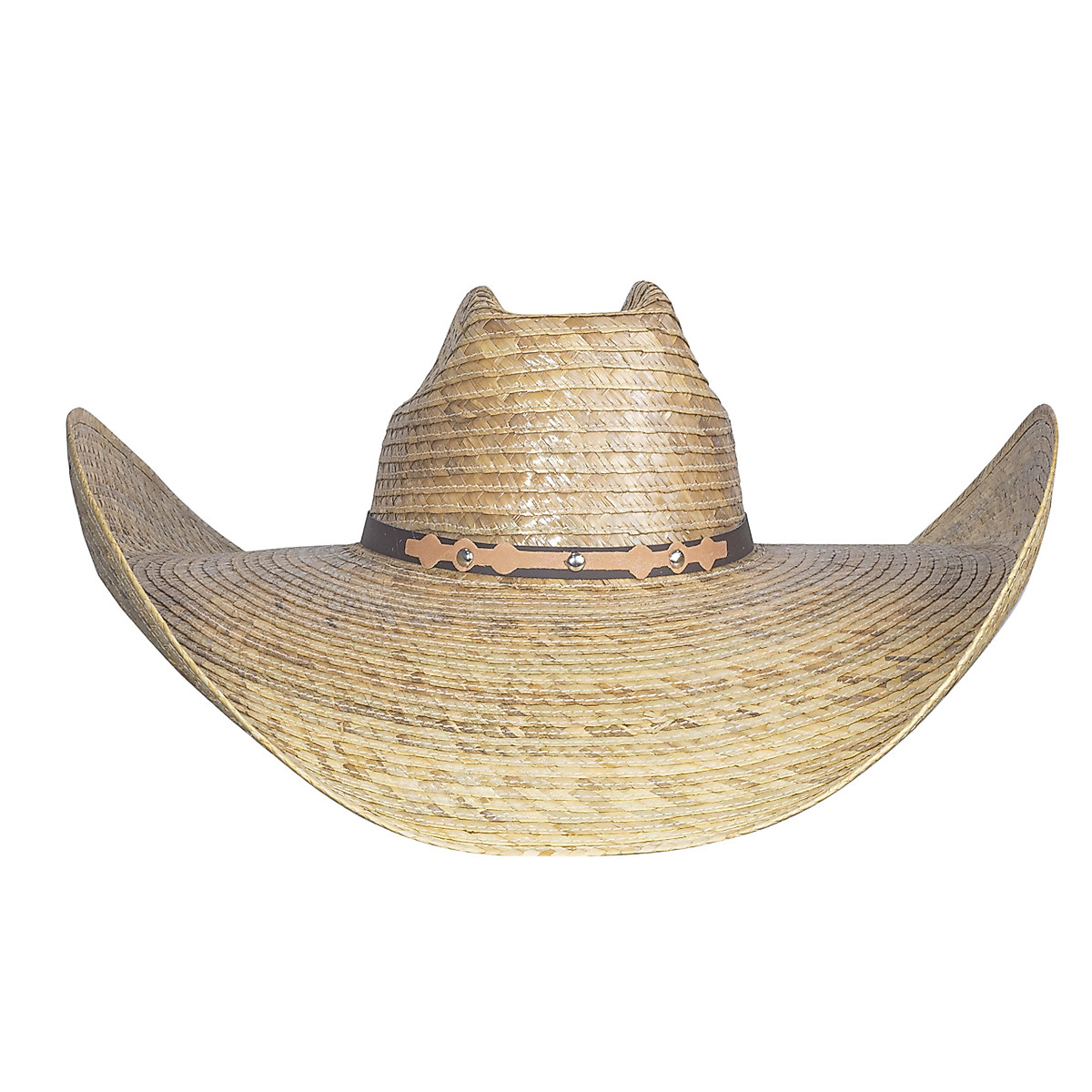 Mexart Oversized Cowboy Wide Brim Straw Hat Dark Natural | Sombrero de Palma Grande Obscuro