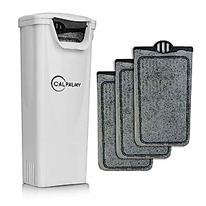 CALPALMY 3W Ultra Silent in-Tank Filter with 3 Free Activated Carbon Filter Cartridges - 2.8" x 1.5" x 6.3" Fish Aquarium Power Filter with Waterfall-Type Waterflow - Made from BPA-Free Materials