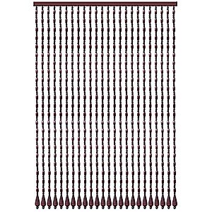 HAPPLiGNLY 31 Strands Beaded Door Curtains for Doorways Wood Bead String Curtain for Room Dividers Encryption Entrance Restaurant Retro Decoration -4 Colors (Color : A, Size : 0.6x1.55m)