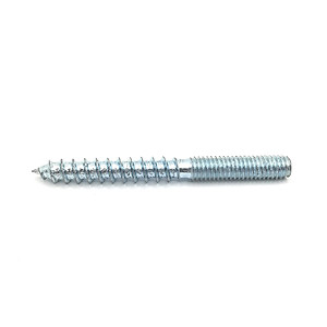 Haozheng Hanger Bolt M6x60 Silvery Double Headed Bolt Self-Tapping Screw for Furniture 8Pcs