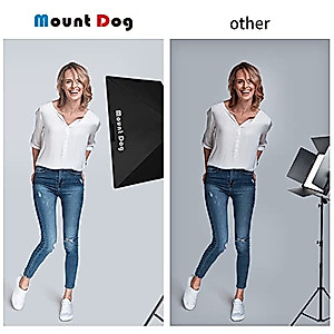 MOUNTDOG Softbox Lighting Kit,20"X28" Photography Continuous Lighting System Photo Studio Equipment with 95W Light Bulb 5500K for Portrait Product Shooting Photography Video Recording