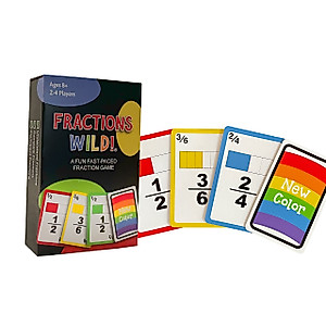 Fractions Wild - Match Fraction Number or Color to be The First to get rid of All Your Cards! Easy to Learn, Fun to pla Math Game for 3rd, 4th, 5th and 6th Grades.
