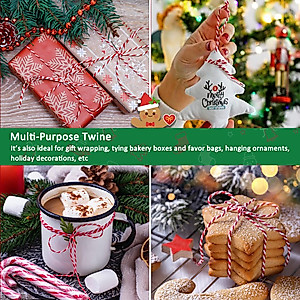 Tenn Well Butchers Twine, 328 Feet 2mm Food Safe Cooking Twine, Red and White Kitchen Twine for Roasting, Baking, Trussing Turkey, Tying Meat and More