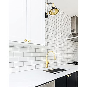 Art3d 10-Sheet Peel and Stick Tile Backsplash - 12"x12" Premium Kitchen Backsplash Peel and Stick Tile, White
